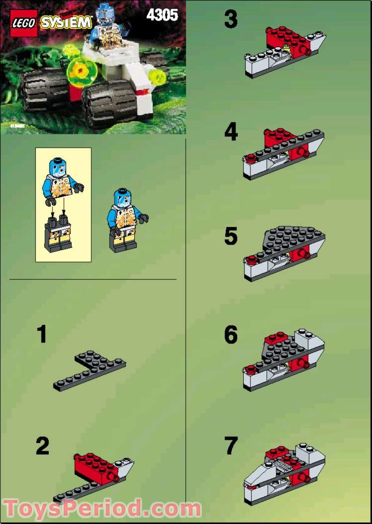 LEGO 4305 Xcyber Cyborg Scout Instructions and Parts List
