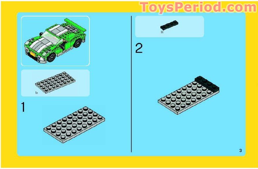 LEGO 6743 Street Speeder Instructions and Parts List