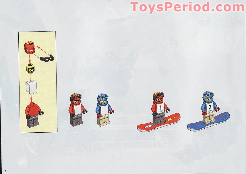LEGO 3538 Snowboard Boarder Cross Race Instructions and Parts List