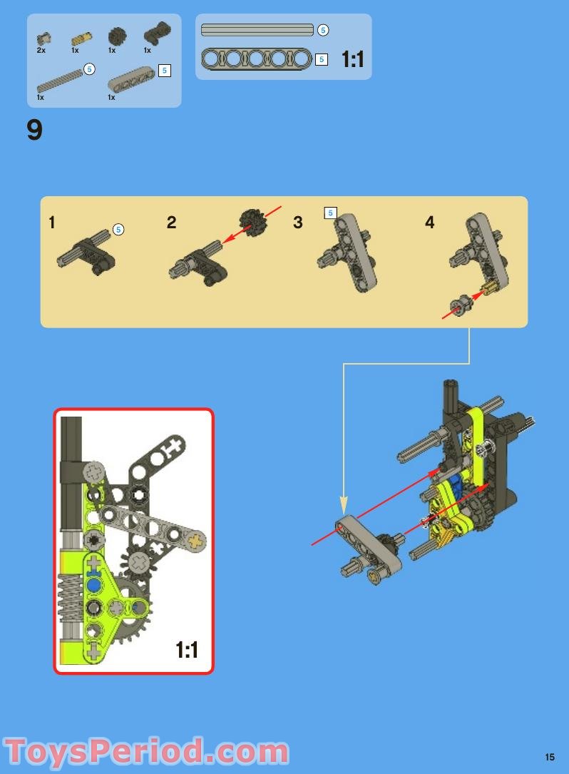 LEGO 8069 Backhoe Loader Instructions and Parts List