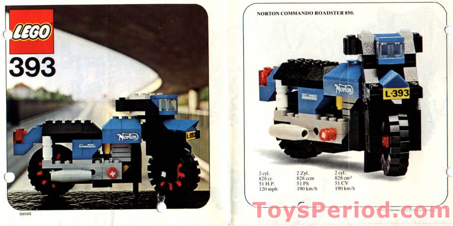 LEGO 393-1 Norton Motorcycle Instructions and Parts List