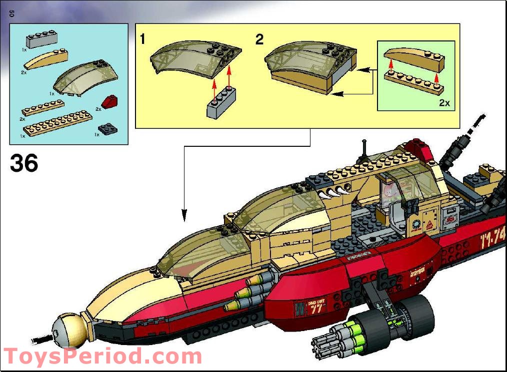 LEGO 7477 T1 Typhoon vs. T-Rex Instructions and Parts List