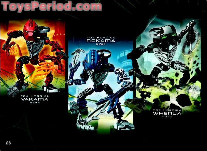 LEGO 8739 Toa Hordika Onewa Instructions and Parts List