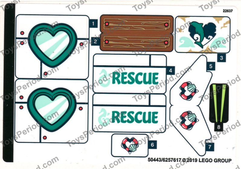 LEGO Sets with Part 41378stk01 Sticker Sheet for Set 41378 - (50443/ ...