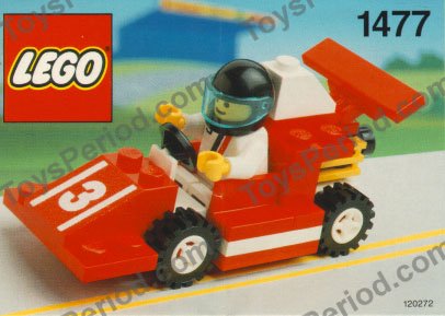 LEGO 1477 Red Race Car Number 3 from 1476 Instructions and Parts List