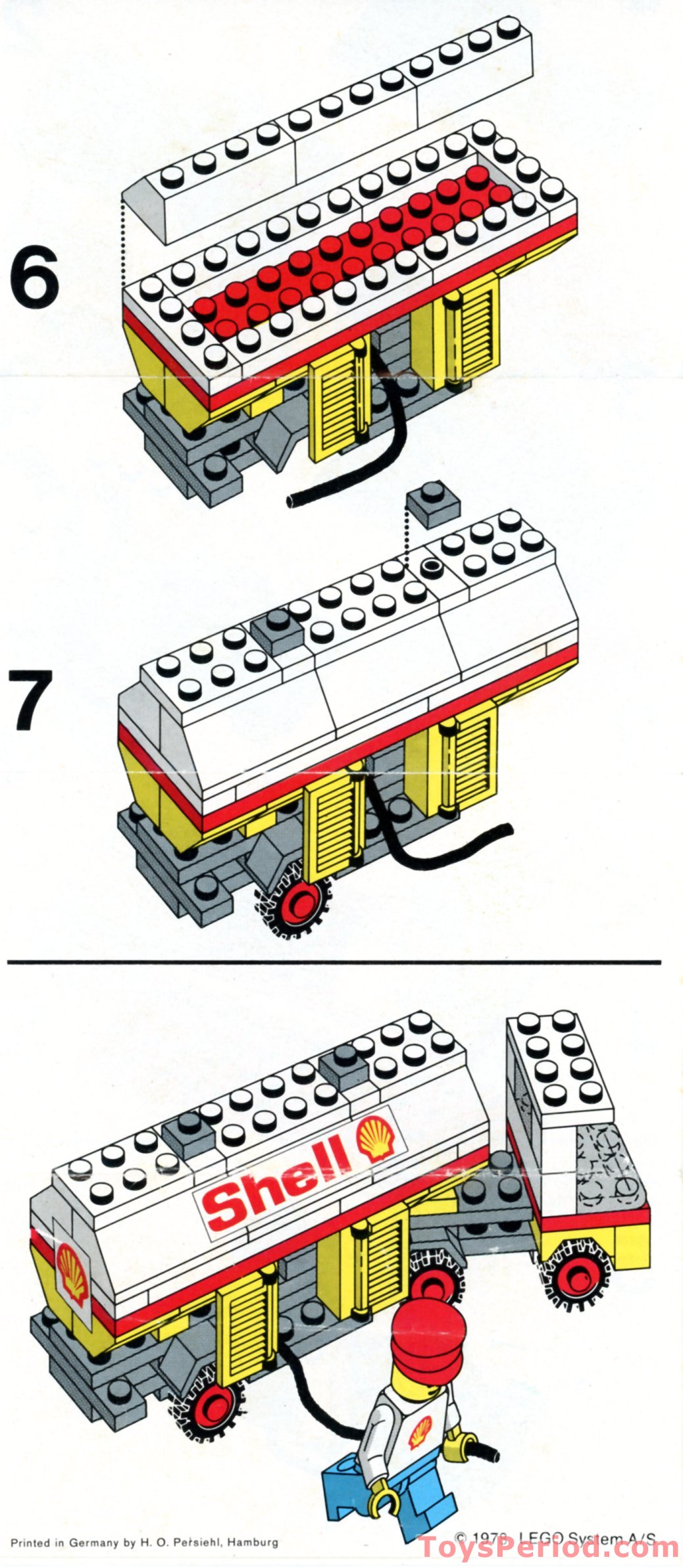 LEGO 671-1 Shell Fuel Tanker Instructions and Parts List