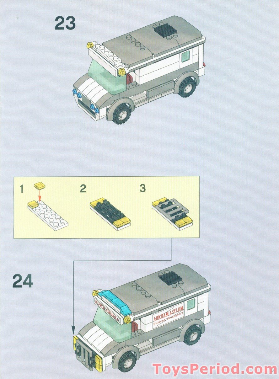 LEGO 7785 Arkham Asylum Instructions and Parts List