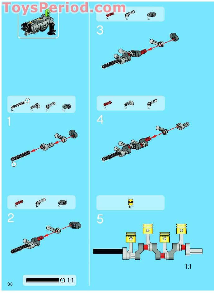 LEGO 8284-1 Dune Buggy or Tractor Instructions and Parts List