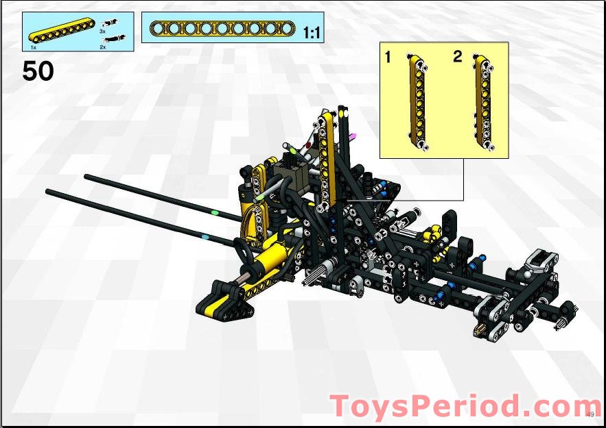 LEGO 8455 Back-hoe Loader (Backhoe) Instructions and Parts List
