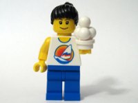 LEGO 7724-5 Advent Calendar 2008, City (Day4) Female with Ice Cream Set ...