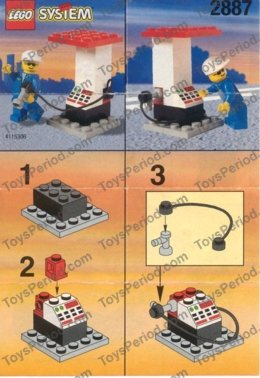 LEGO 2887 Gas Station Attendant and Pump Instructions and Parts List