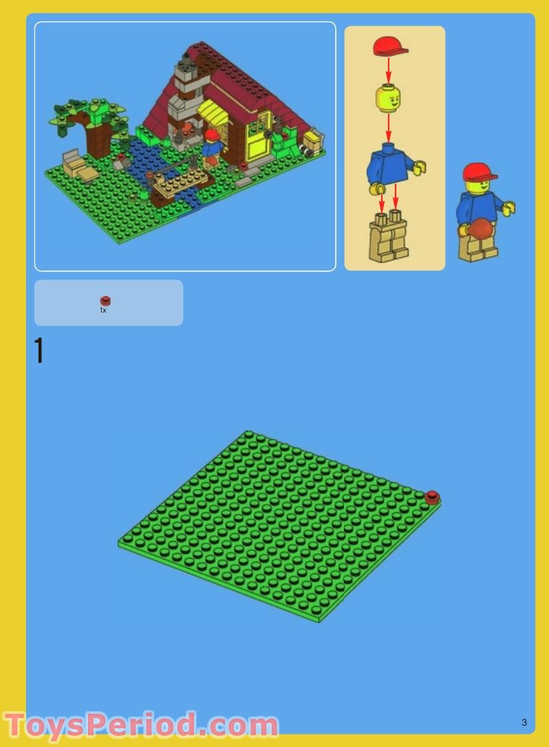 LEGO 5766 Log Cabin Instructions and Parts List