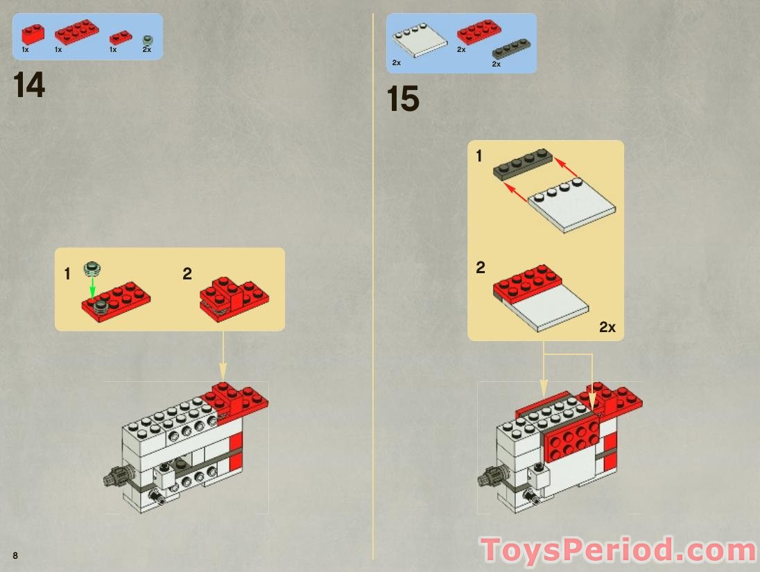 LEGO 7931 T-6 Jedi Shuttle Instructions and Parts List
