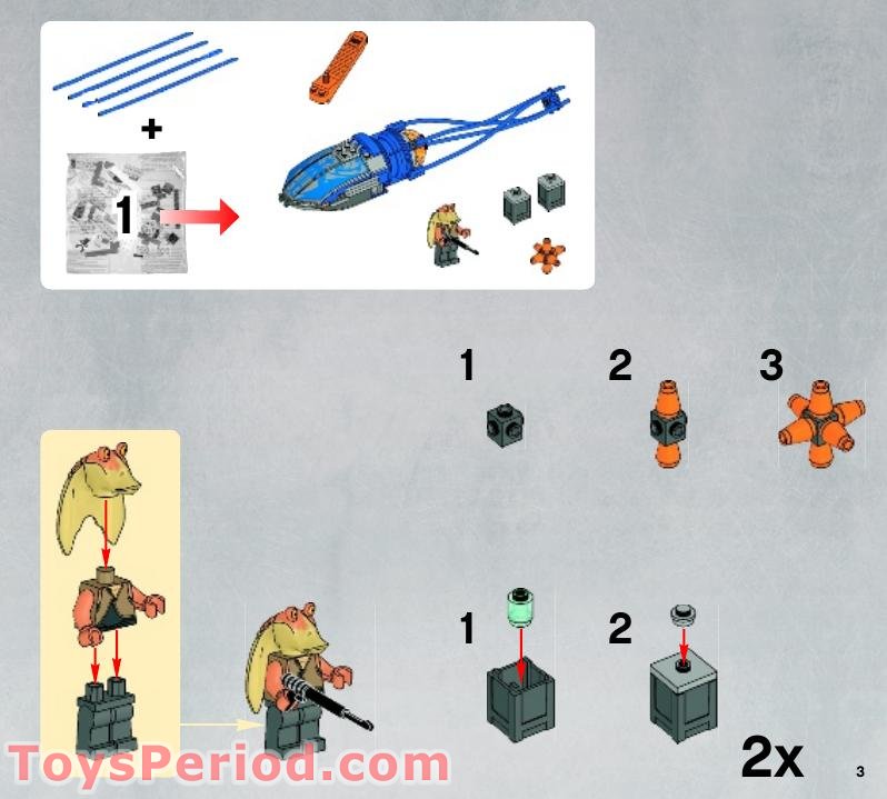 LEGO 9499 Gungan Sub Instructions and Parts List