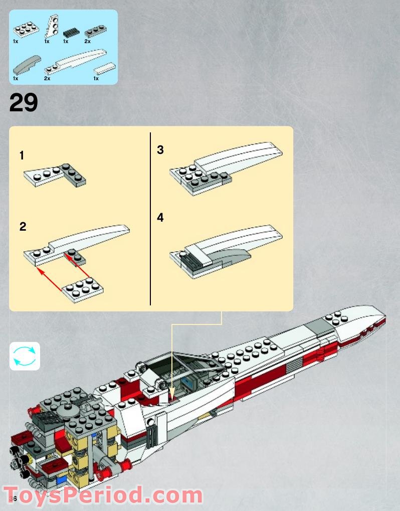 LEGO 9493 X-wing Starfighter Instructions and Parts List