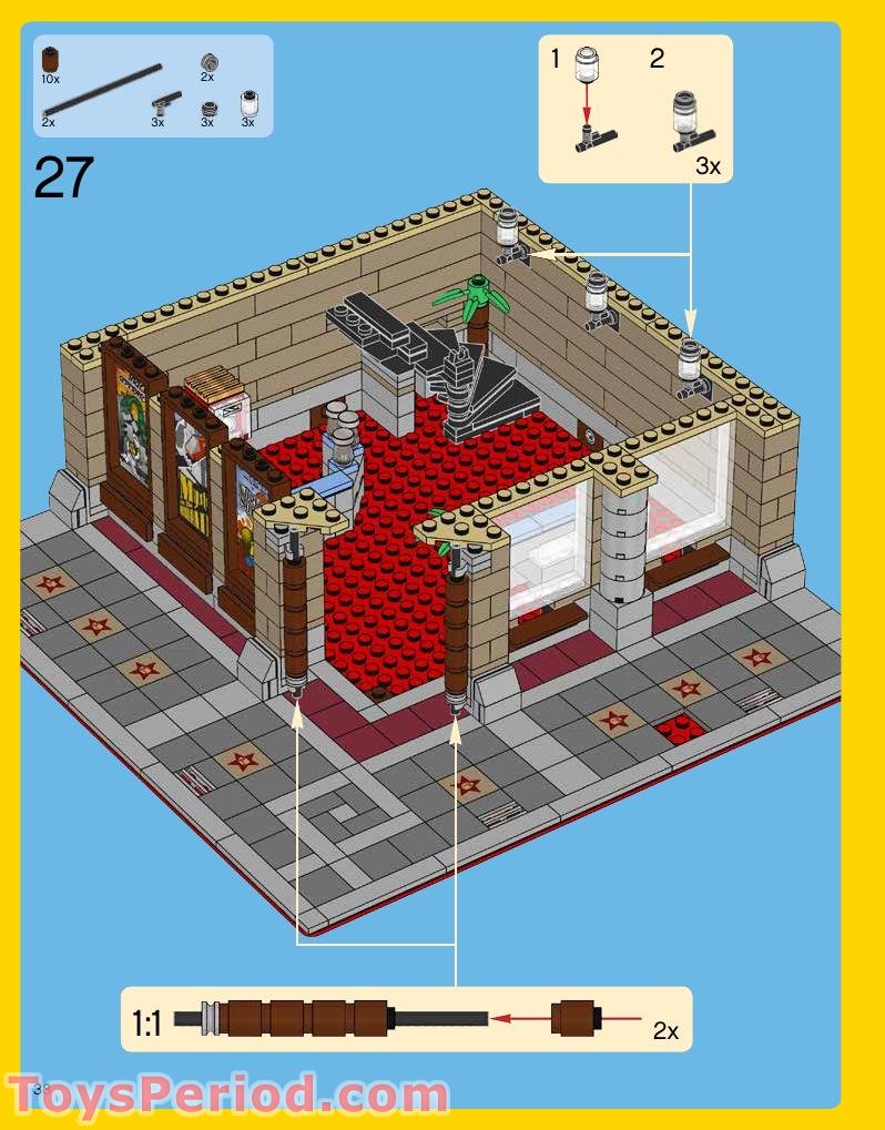 LEGO 10232 Palace Cinema Instructions and Parts List