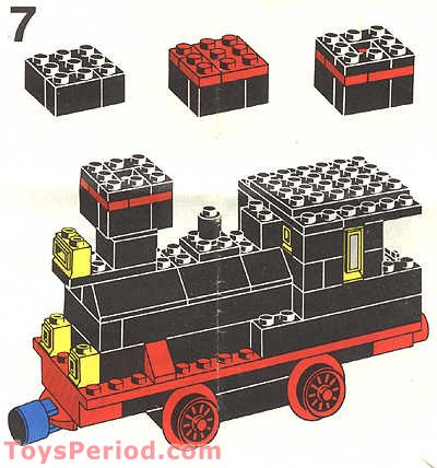 LEGO 180 4.5v Train with 5 Wagons and Circle of Track Instructions and ...