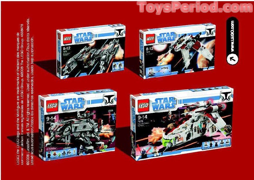 LEGO 20007 Mini Republic Attack Cruiser Instructions and Parts List