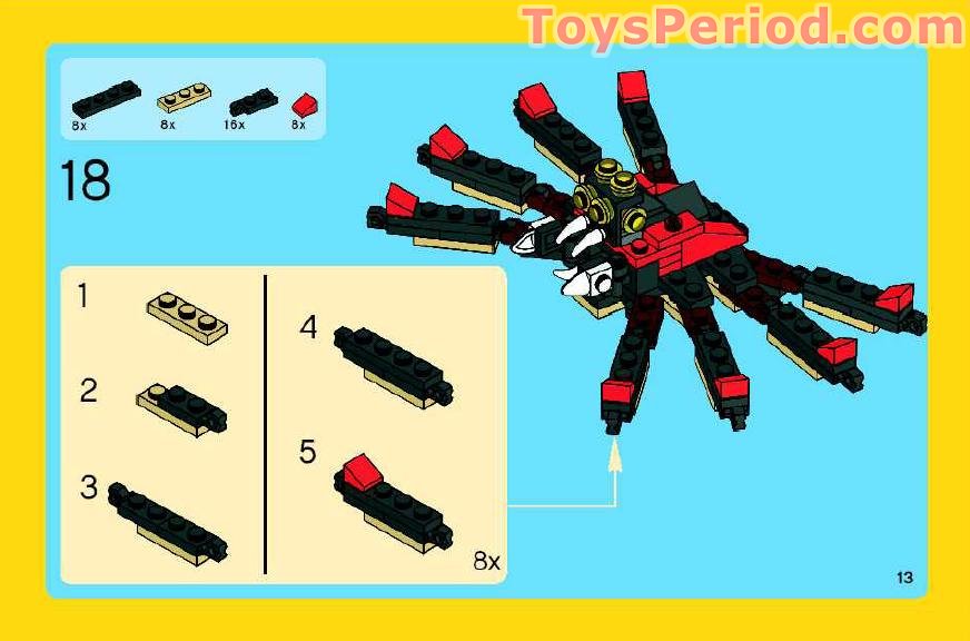 LEGO 4994 Fierce Creatures Instructions and Parts List