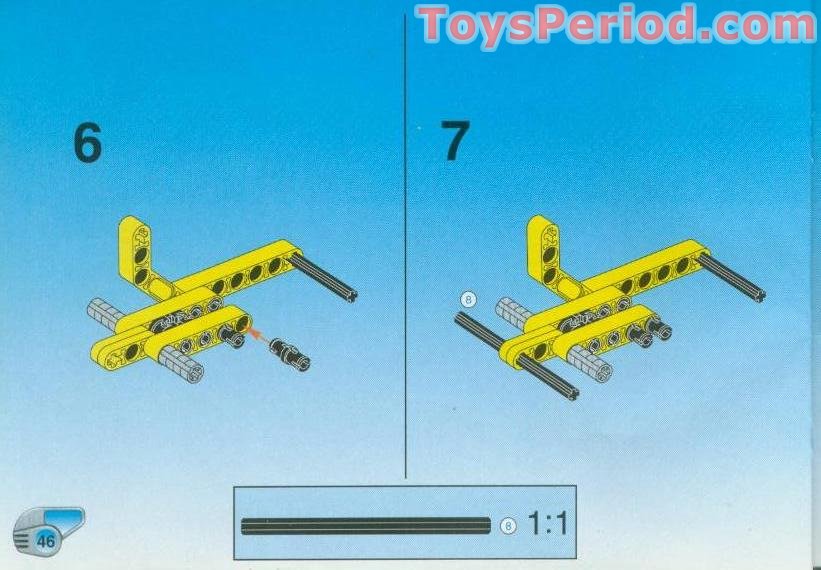 LEGO 8240 Slammer Stunt Bike Instructions and Parts List