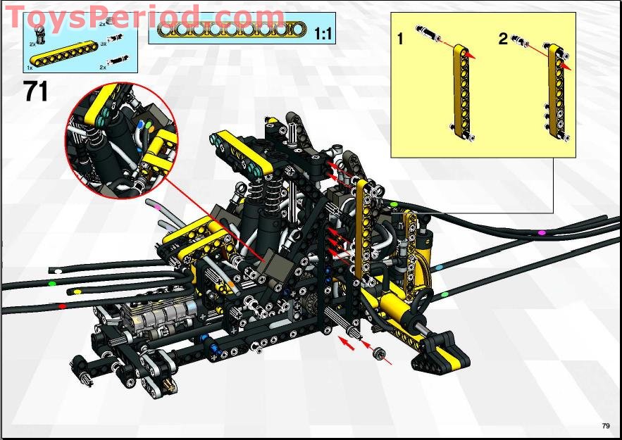 LEGO 8455 Back-hoe Loader (Backhoe) Instructions and Parts List