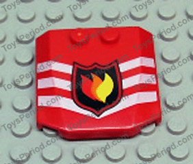LEGO Sets with Part 45677px1 Wedge 4 x 4 x 2/3 Curved with Fire Logo ...