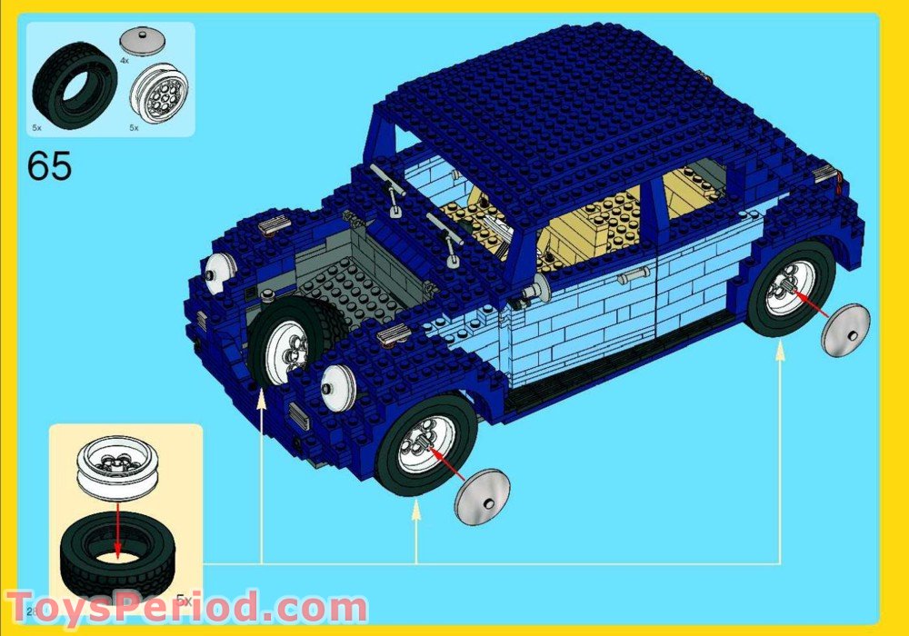 LEGO 10187 Volkswagen Beetle (VW Beetle) Instructions and Parts List