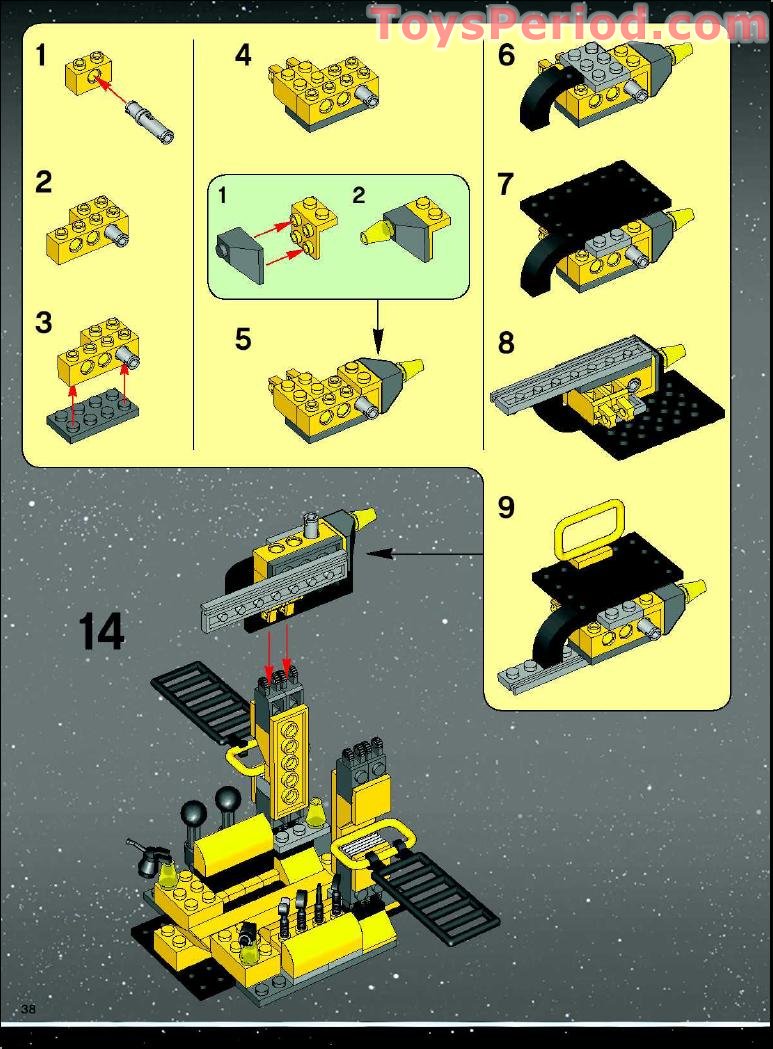 LEGO 6208 B-Wing Fighter Instructions and Parts List