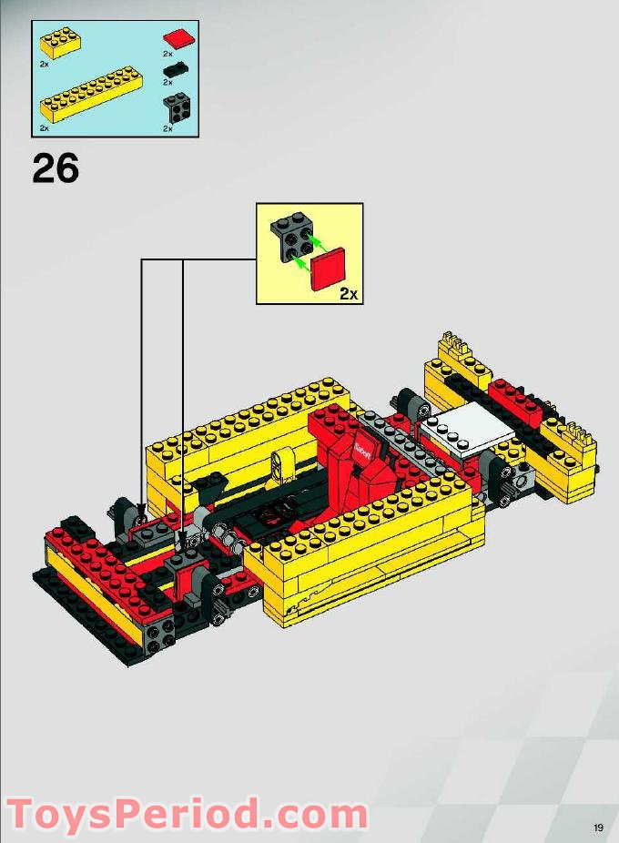 LEGO 8143 Ferrari 1:17 F430 Challenge Instructions and Parts List
