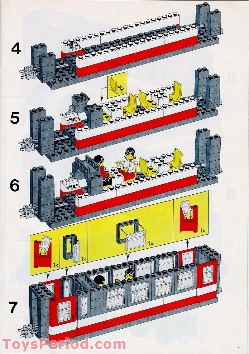 LEGO 7745 High-Speed City Express Passenger Train, 12v Instructions and Parts List