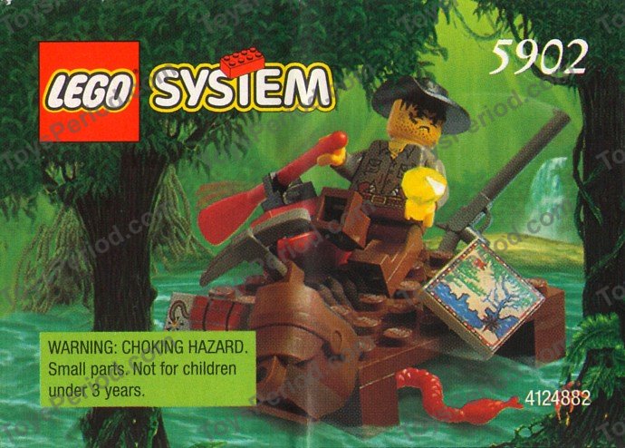 Adventurers Sets - LEGO 5902 River Raft Vintage 1999 Adventurers Jungle Set