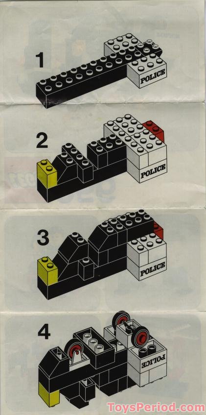 LEGO 256-1 Police Officers and Motorcycle Instructions and Parts List