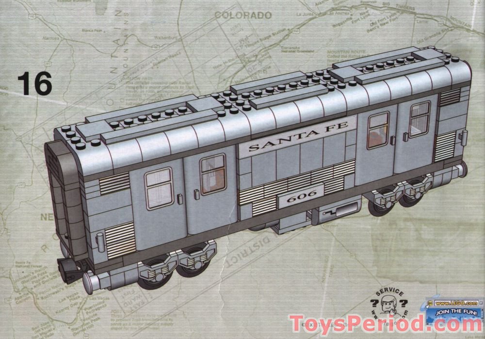 LEGO 10025 Santa Fe Cars - Set I, Mail or Baggage Car Instructions and ...