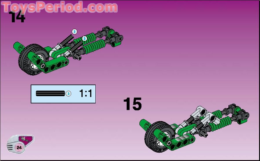 LEGO 8236 Bike Burner Instructions and Parts List