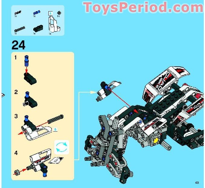 LEGO 8262 Quad Bike Instructions and Parts List
