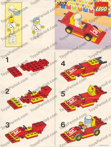 LEGO 1612 Race Car and Driver Polybag Instructions and Parts List
