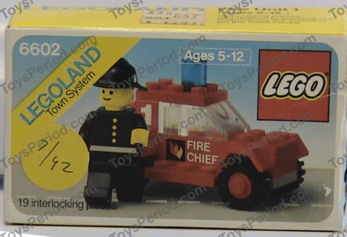 LEGO 6602-1 Fire Unit 1 Instructions and Parts List