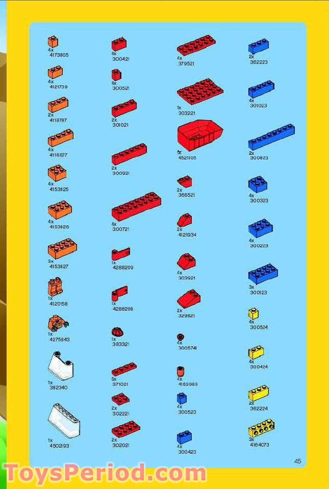 LEGO 6187 Road Construction Set Instructions and Parts List