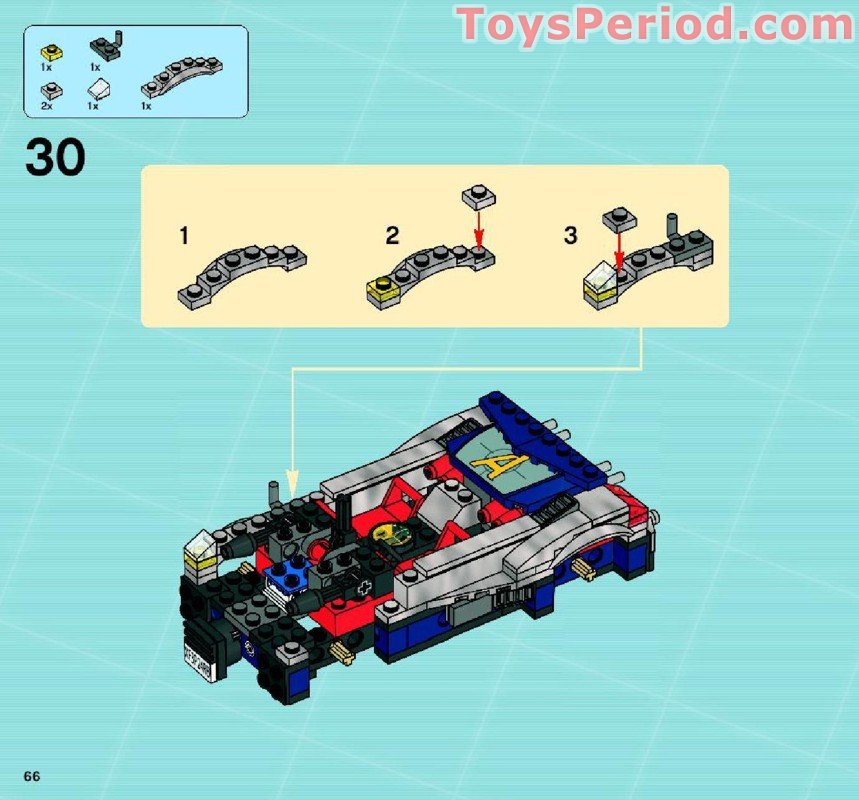 LEGO 8634 Mission 5: Turbocar Chase Instructions and Parts List