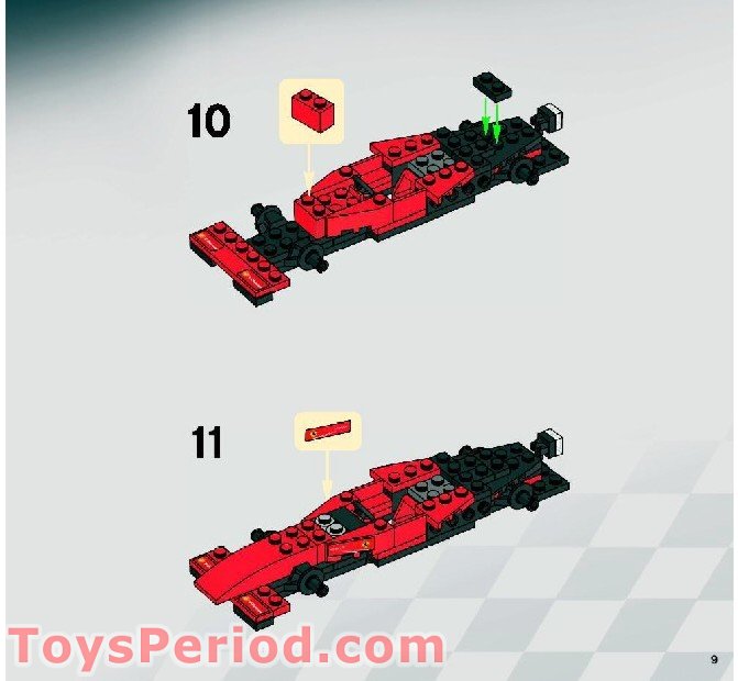 LEGO 8168 Ferrari Victory Instructions and Parts List