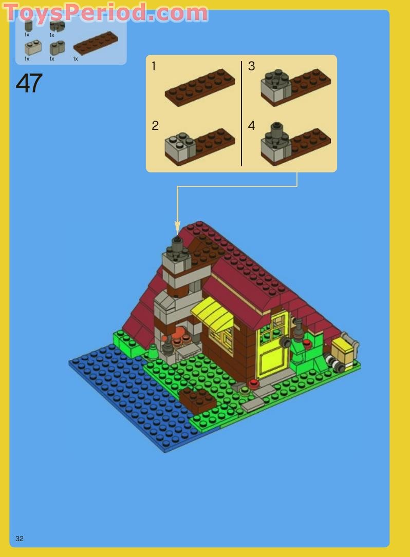 LEGO 5766 Log Cabin Instructions and Parts List