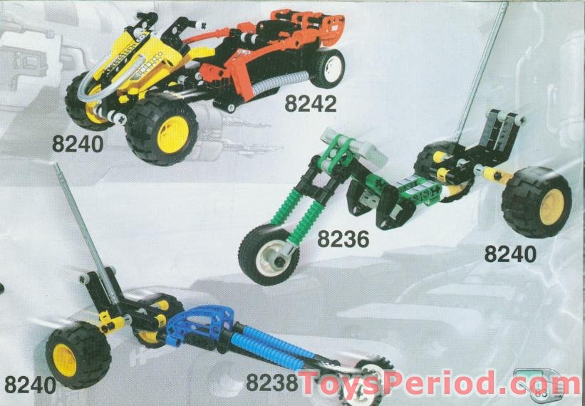 LEGO 8240 Slammer Stunt Bike Instructions and Parts List