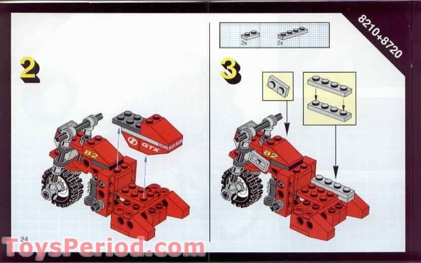 LEGO 8210 Nitro GTX Bike Instructions and Parts List