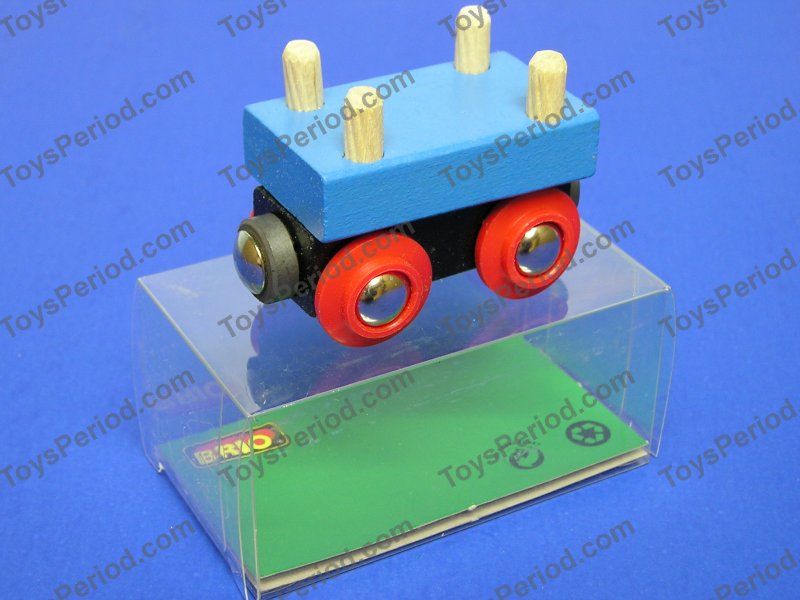 BRIO - BRIO 33617 Blue Flat Bed Wooden Railway Train Car New Sweden