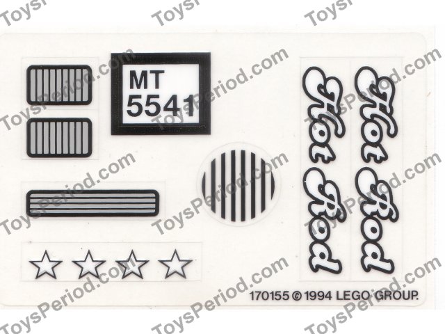 LEGO Sets with Part 5541stk01 Sticker Sheet for Set 5541 - (170155)