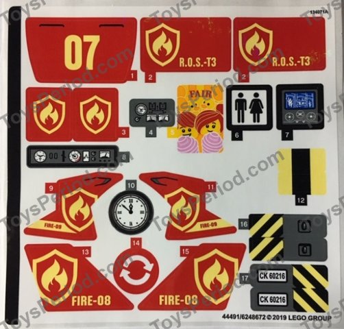 LEGO Sets with Part 60216stk01 Sticker Sheet for Set 60216 - (44491/ ...