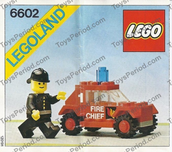 Town Theme Sets - LEGO 6602 Fire Unit 1 Vintage 1981 Fire Car Vehicle Set