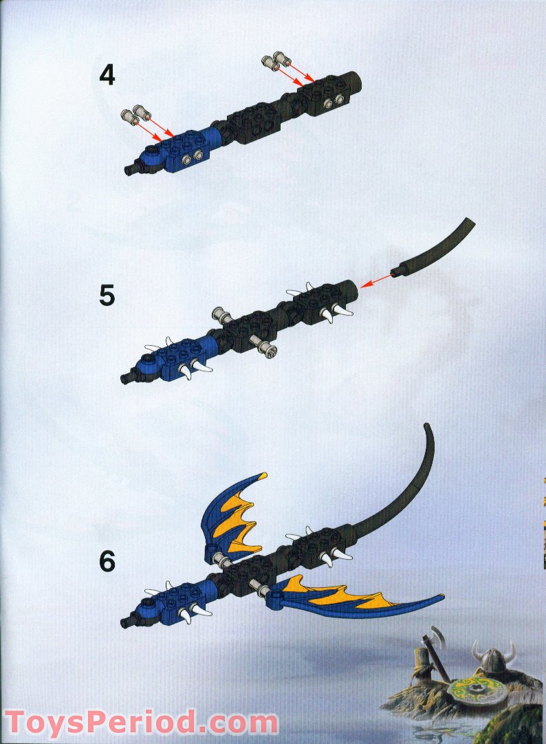 LEGO 7021 Viking Double Catapult Versus Armored Ofnir Dragon ...