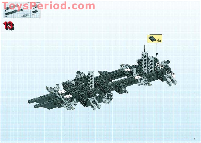 LEGO 8438 Pneumatic Crane Truck Instructions and Parts List