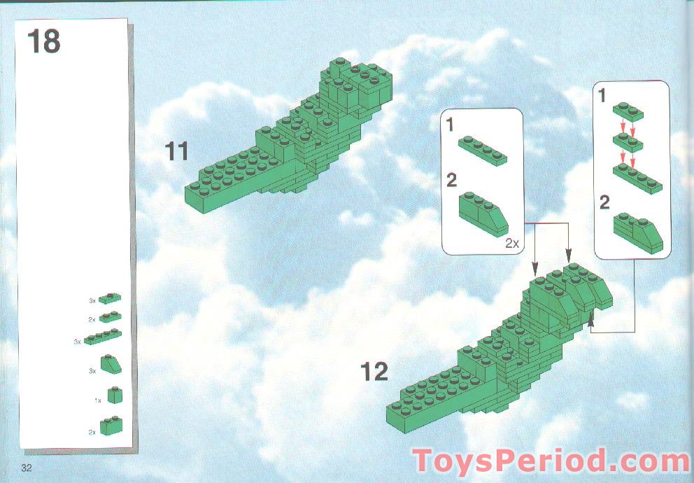 LEGO 3724 LEGO Dragon Instructions and Parts List